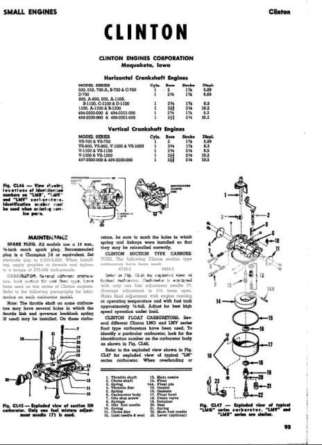 Clinton Engine Model 777A - Engines - RedSquare Wheel Horse Forum